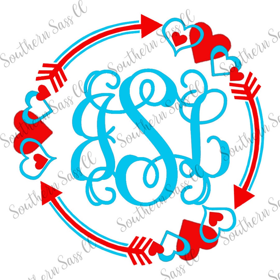 Hearts Monogram - Etsy