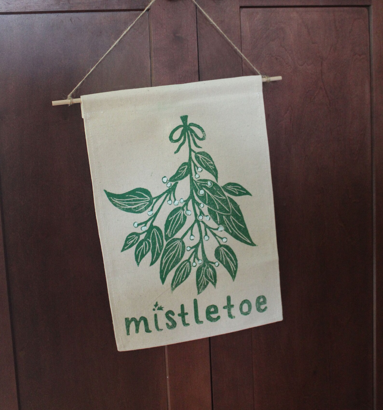 Mistletoe Banner. Holiday Decorations. Mistletoe Sign. Nature Inspired ...