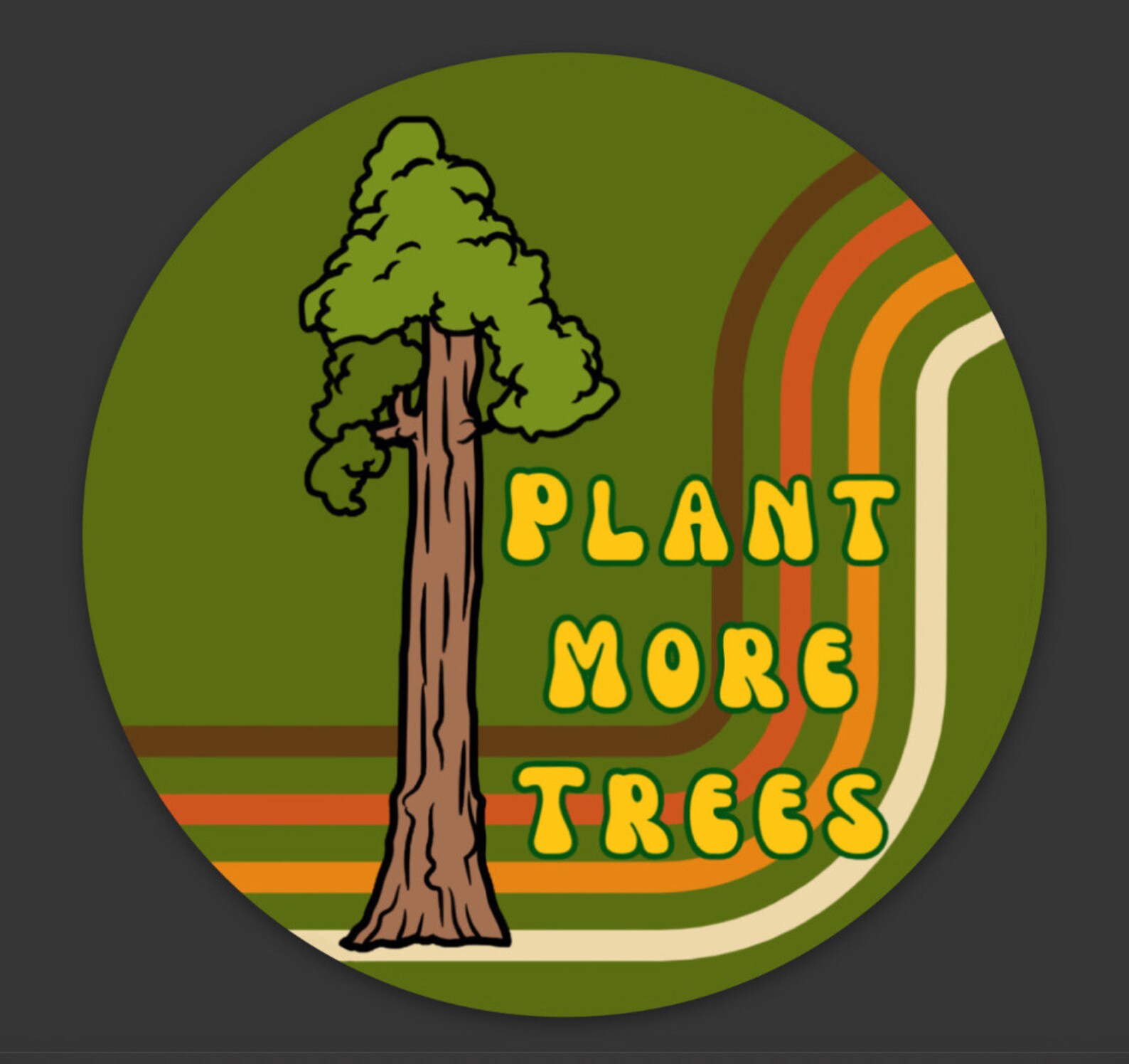 Plant More Trees Sticker. Nature Sticker. Environmentalism. Retro ...