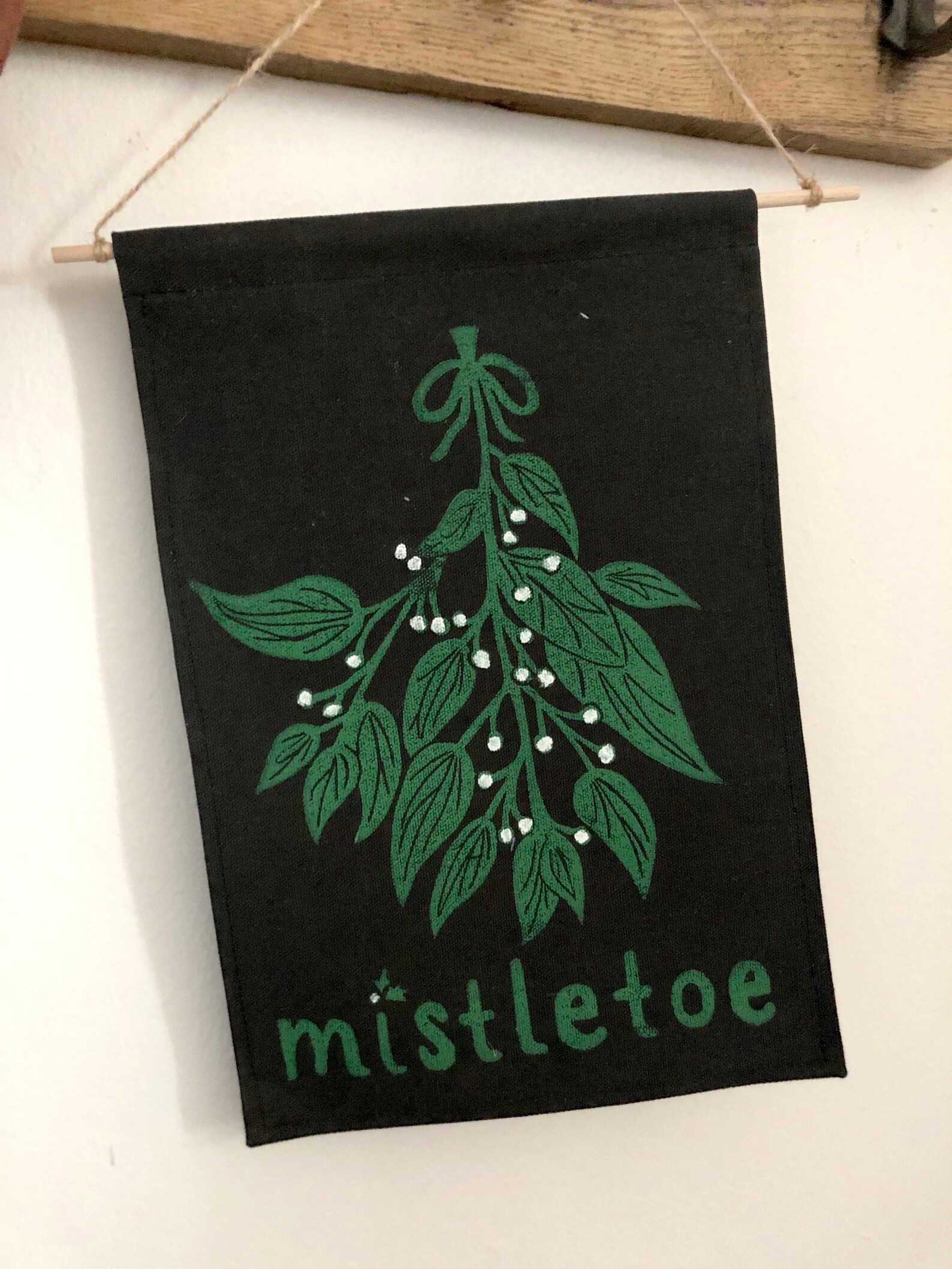 Mistletoe Banner. Holiday Decorations. Mistletoe Sign. Nature Inspired ...
