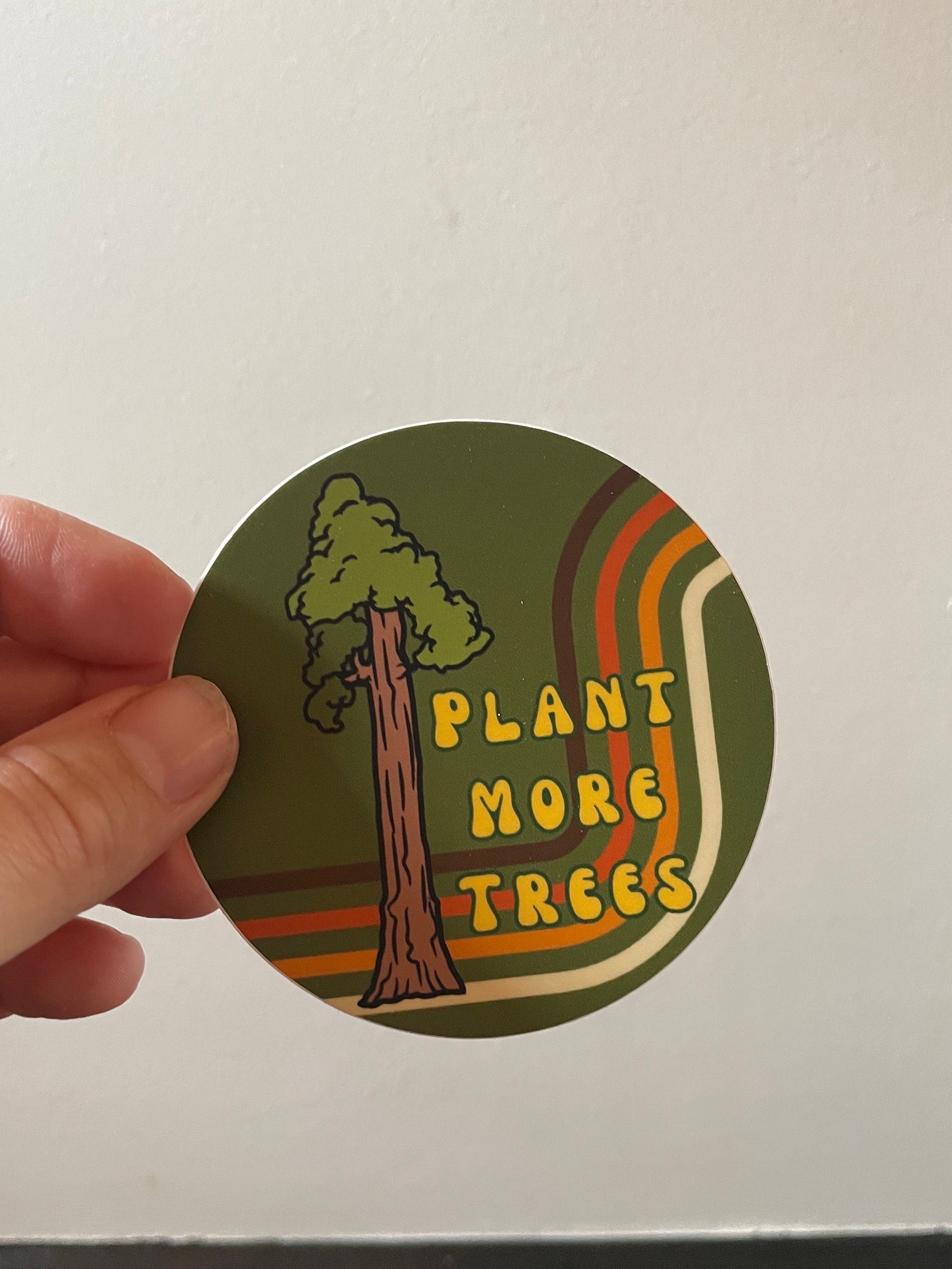 Plant More Trees Sticker. Nature Sticker. Environmentalism. Retro ...