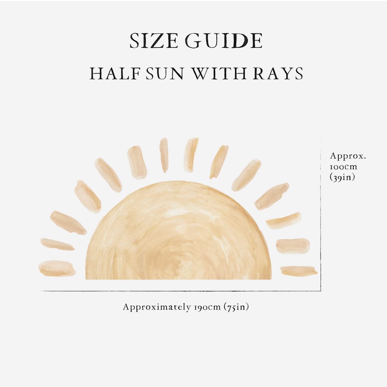 Large Half Sun Fabric Decal / Sun Wall Sticker / Kids Bedroom - Etsy
