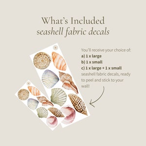 Seashell Fabric Wall Decal / Shell Wall Decal / Coastal / Ocean Wall ...