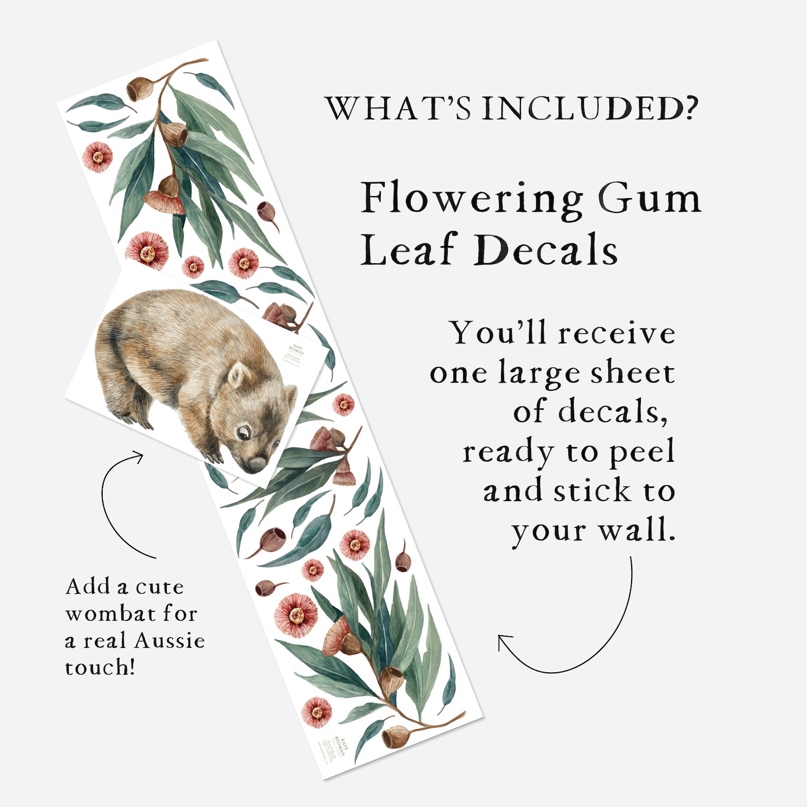 Flowering Gum Decals / Australian Native / Gum Leaves / Wall - Etsy ...