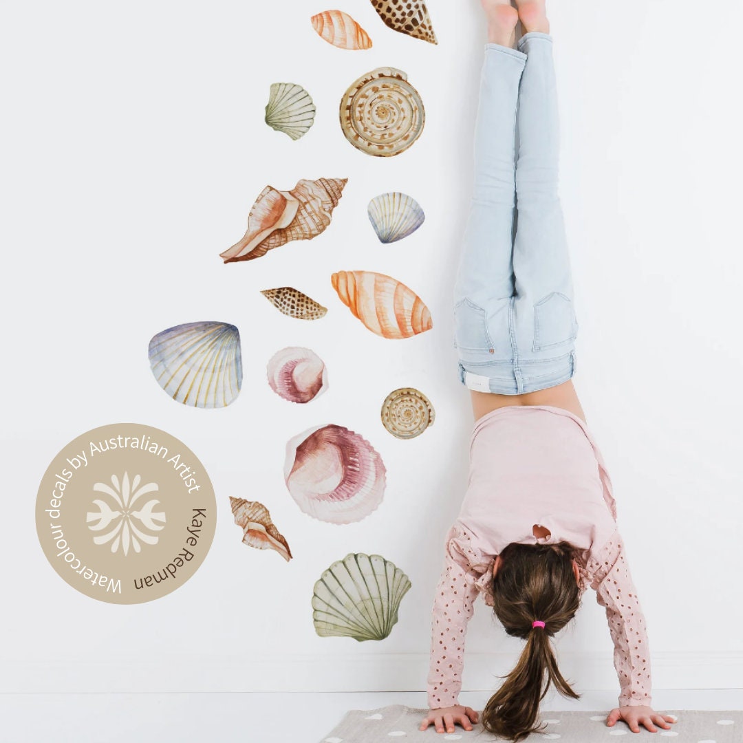 Seashell Fabric Wall Decal / Shell Wall Decal / Coastal / Ocean Wall ...