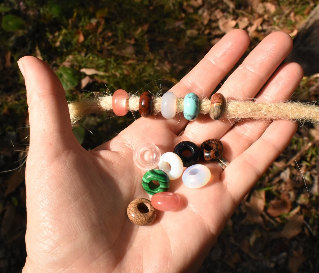 Gemstone Dreadlock Beads X 5. Hole Diameter 5-6mm - Etsy