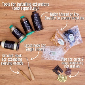 Dreadlock Extensions X 50 Dreads, 50cm/20inches Long & 8-10mm Thick Single Ended Crocheted ...