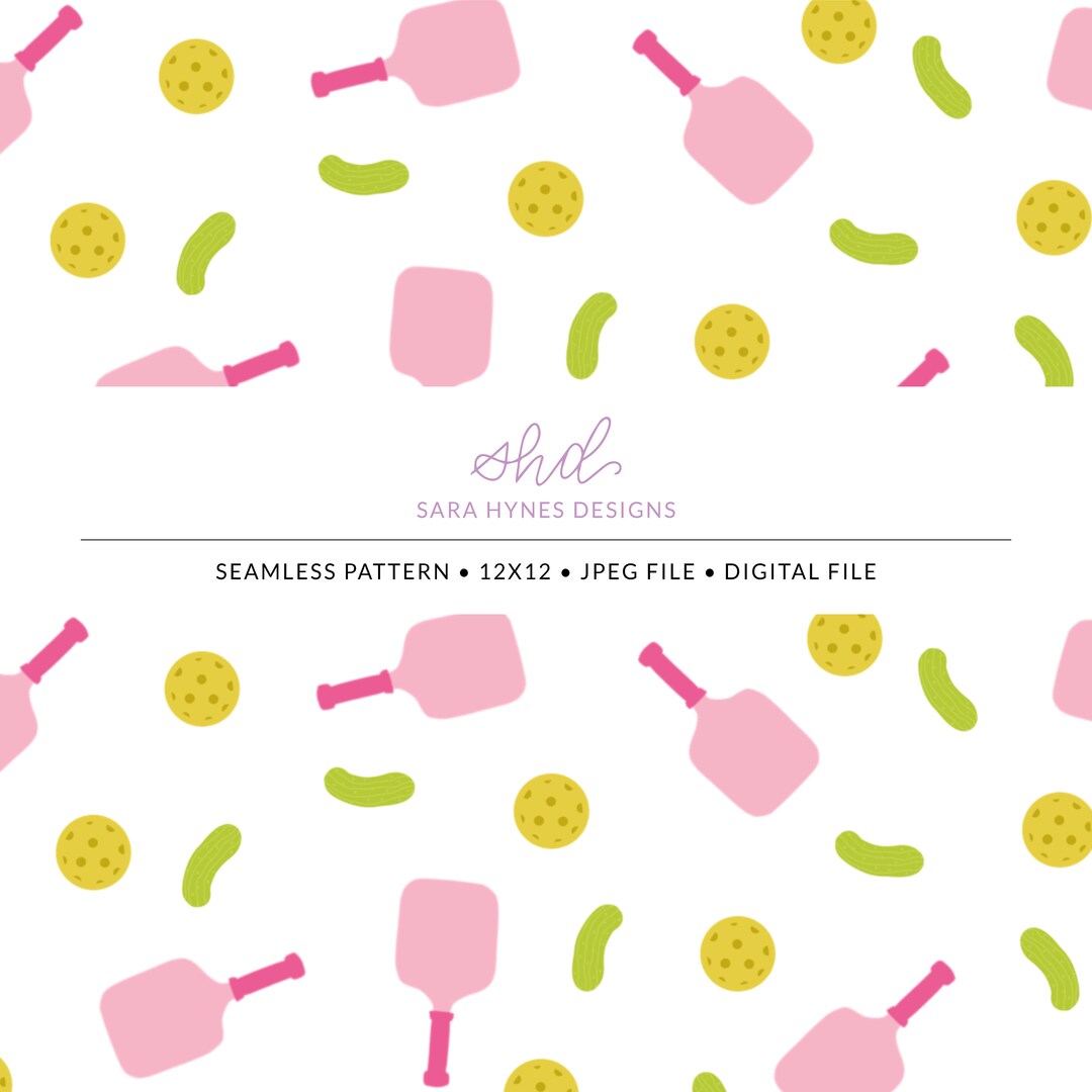 Pickleball Pattern, Pickle Pattern, Seamless Pattern, Digital Paper ...