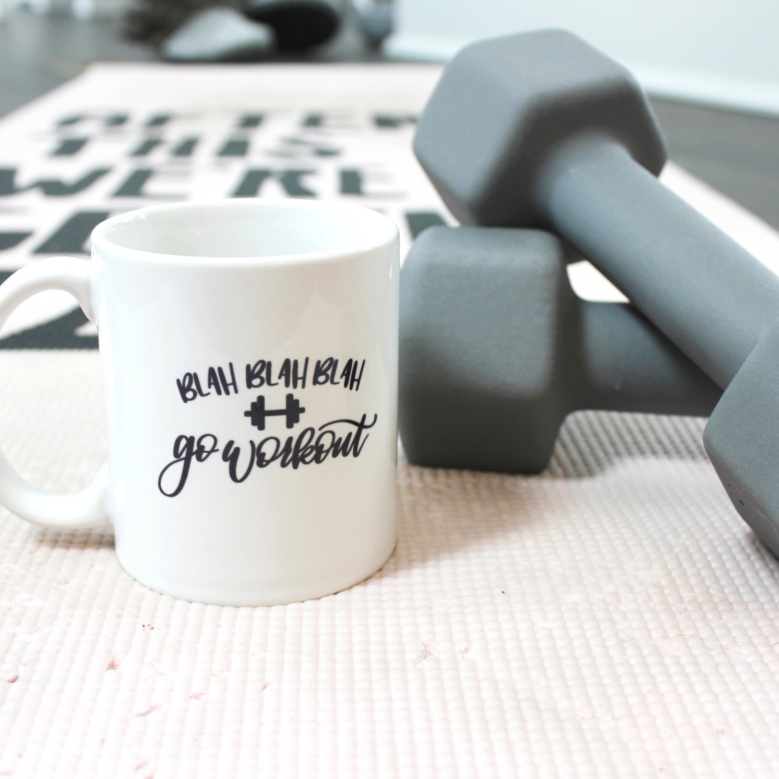 Blah Blah Blah Go Workout Mug Workout Mug Fitness Mug | Etsy