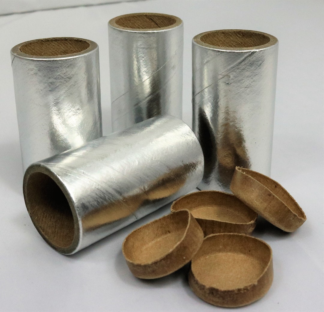 25 Silver Foil HEAVY WALLED SALUTE Tubes Shells 1" X 2-1/2" X 1/8" & 50 ...