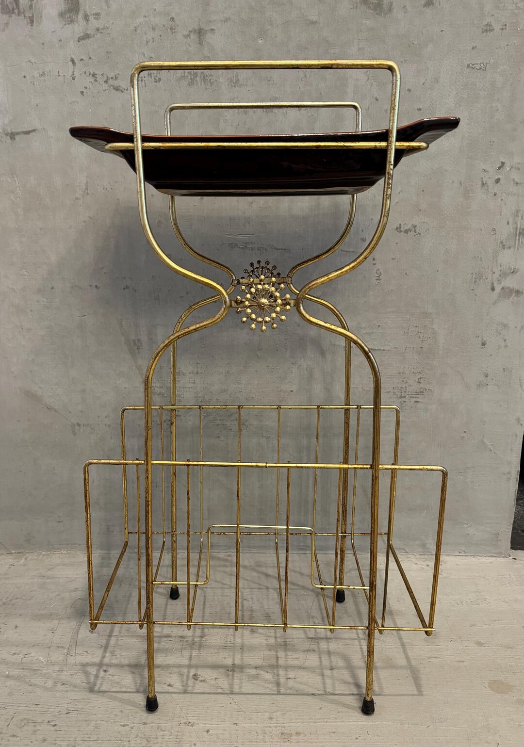 Vintage Mid Century Modern Metal Smoking Stand Ceramic Ashtray ...