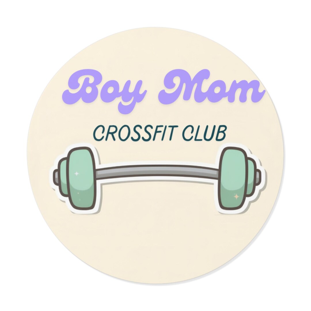 Boy Mom Crossfit Club Sticker | Round Vinyl Sticker - Etsy