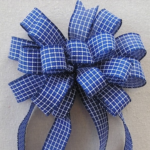 Royal Blue and White Checkered Bows, Decorative Bow for Room Decor in ...