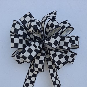 Black and White Checkered Bow, Bow in Black AND White Colors, Country ...