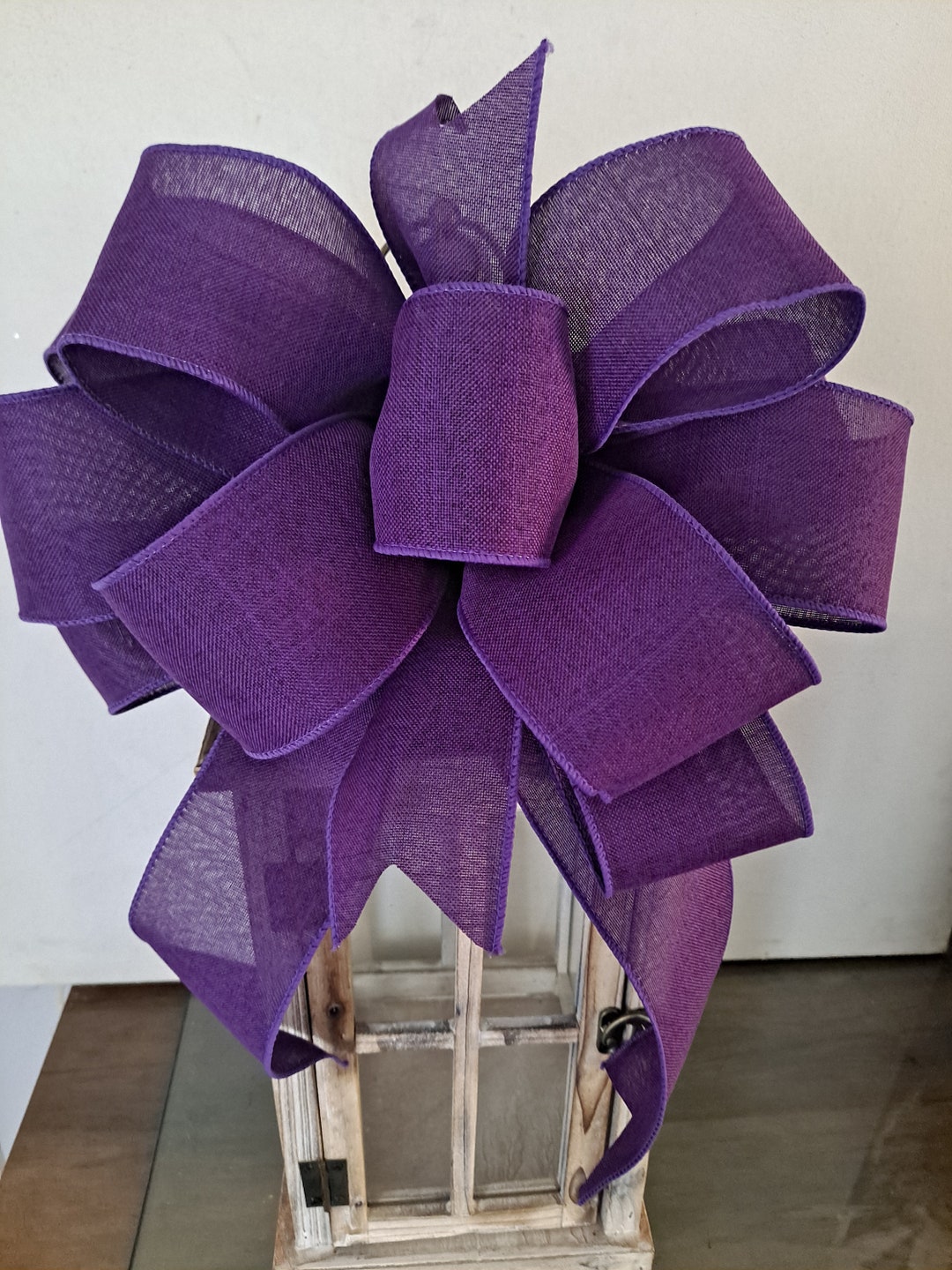 Purple Bows, Bow for Lantern, Purple Wedding Decor, Wreath Bows, Purple ...