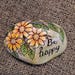Be Happy Sign on Rock, Decorative Rock for Home Decor, Flower Painting ...