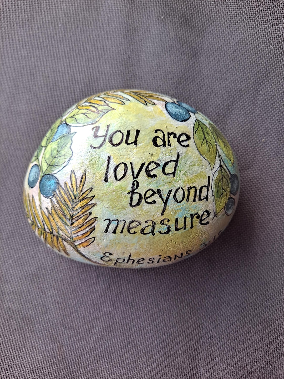 Valentine Gift Rock, Hand Painted Rock, Bible Verse Rock, You Are Loved ...