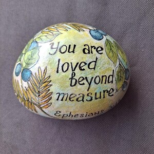 Christmas Gift Rock, Hand Painted Rock, Bible Verse Rock, You Are Loved ...
