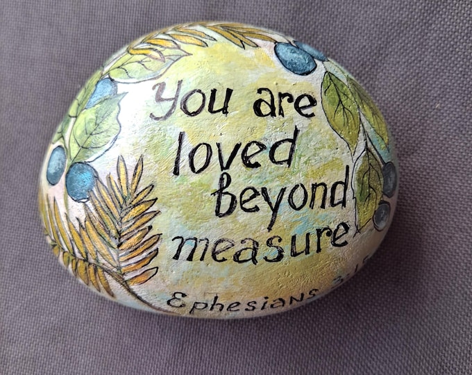 Valentine Gift Rock, Hand Painted Rock, Bible Verse Rock, You Are Loved ...