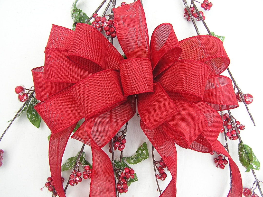 Red Bow, Burgundy Bows, Wreath Bow, Wedding Red Bow, Home Decor, Gift ...
