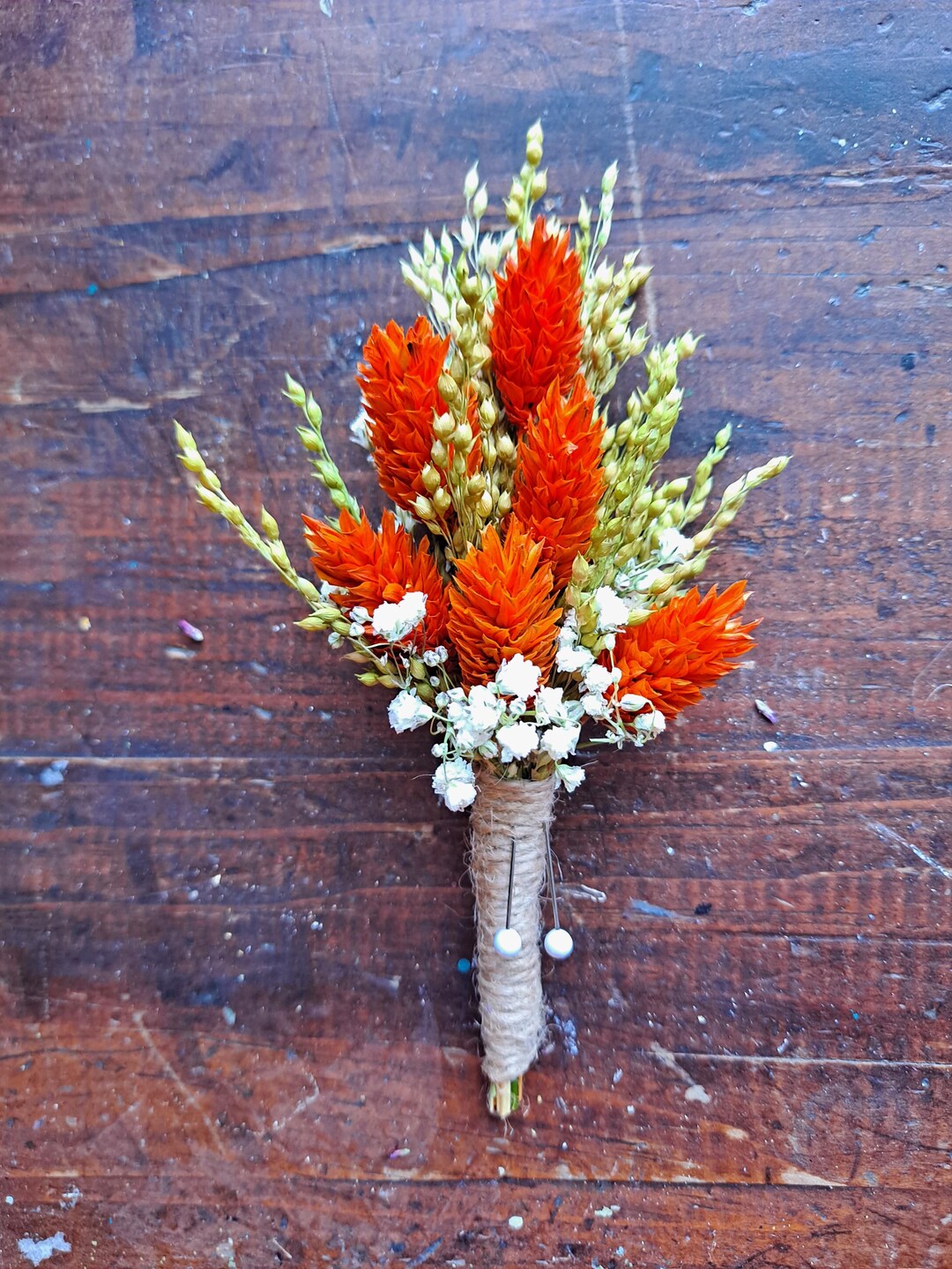 Orange Wedding Boutonnieres, Dried Orange Buttonhole, Dried Flower ...