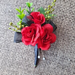 Red Roses Prom Wrist Corsage, Prom Red Set of Flowers, Graduation Party ...