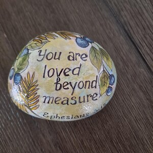 Christmas Gift Rock, Hand Painted Rock, Bible Verse Rock, You Are Loved ...