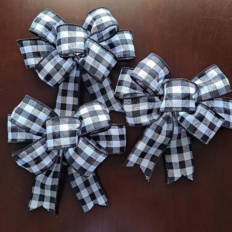 Checkered Bow Tree Topper - Etsy