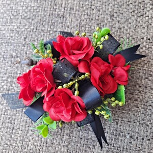 Red Roses Prom Wrist Corsage, Prom Red Set of Flowers, Graduation Party ...