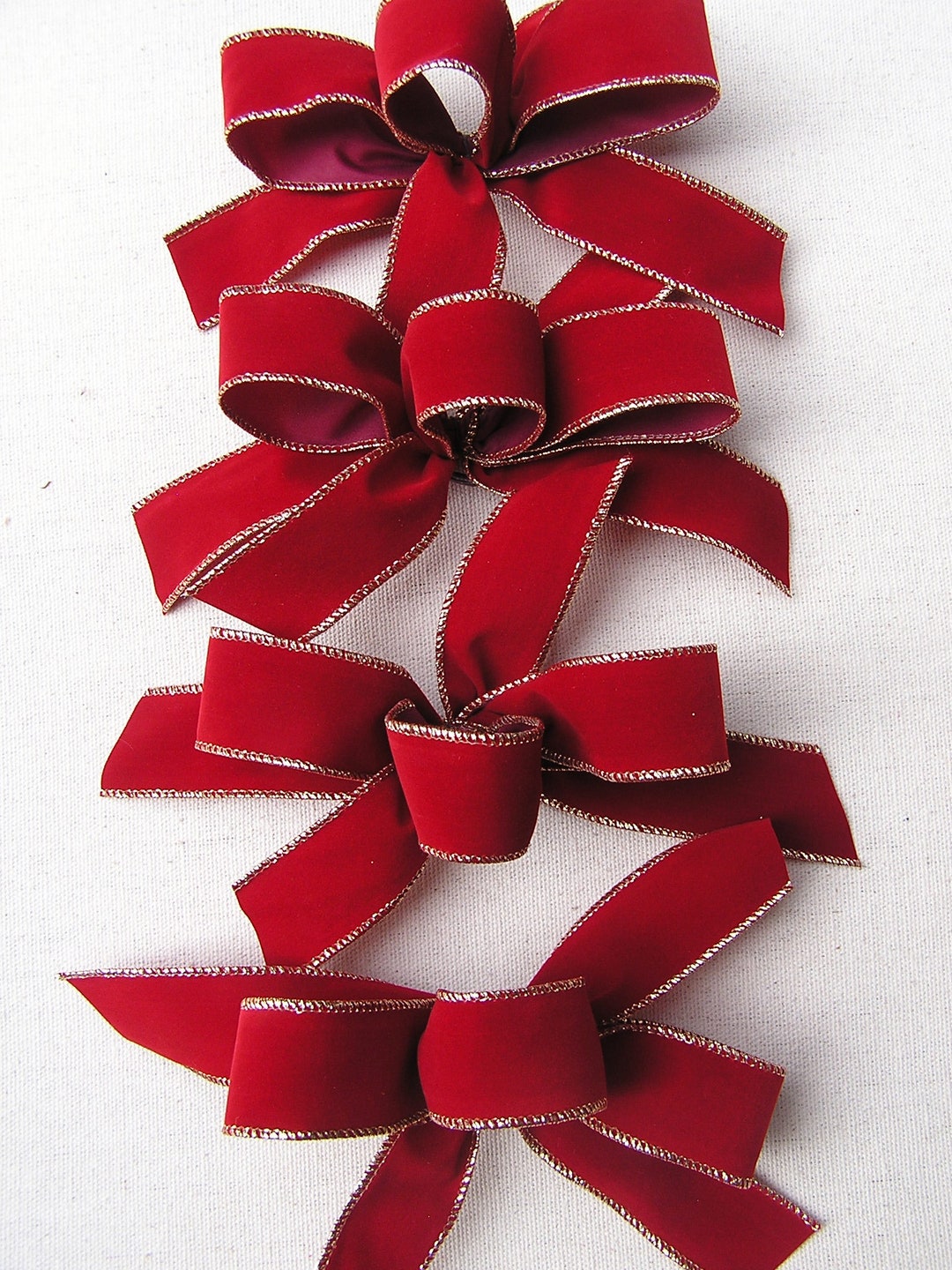 Red Velvet Christmas Decorative Bows Outdoor And Indoor Velvet Bows