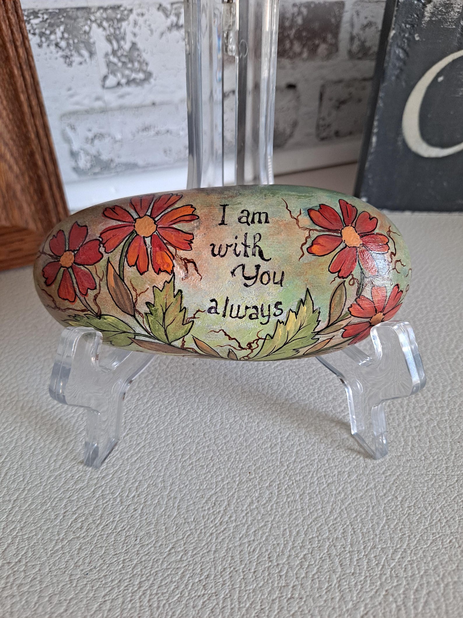 Hand Painted Rock, Valentine Colorful Rock, Religious Rocks, I Am With ...