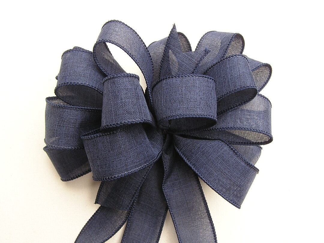 Navy Bow, Bow for 4th of July Decor, Mail Box Bow, Dark Blue Bow, Bow ...
