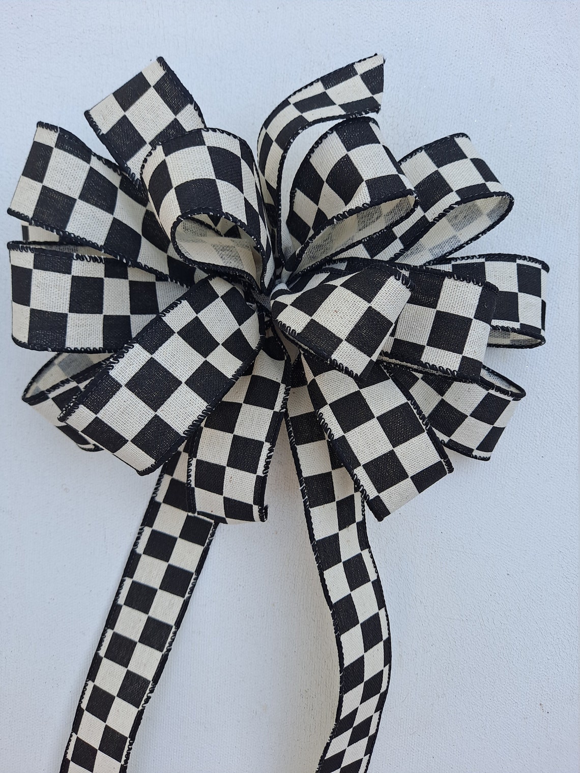 Black and White Checkered Bow Bow in Black AND White Colors | Etsy