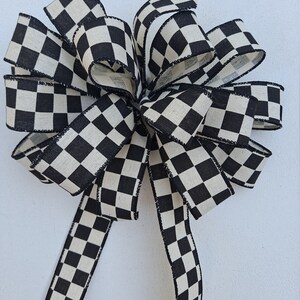 Black and White Checkered Bow, Bow in Black AND White Colors, Country ...