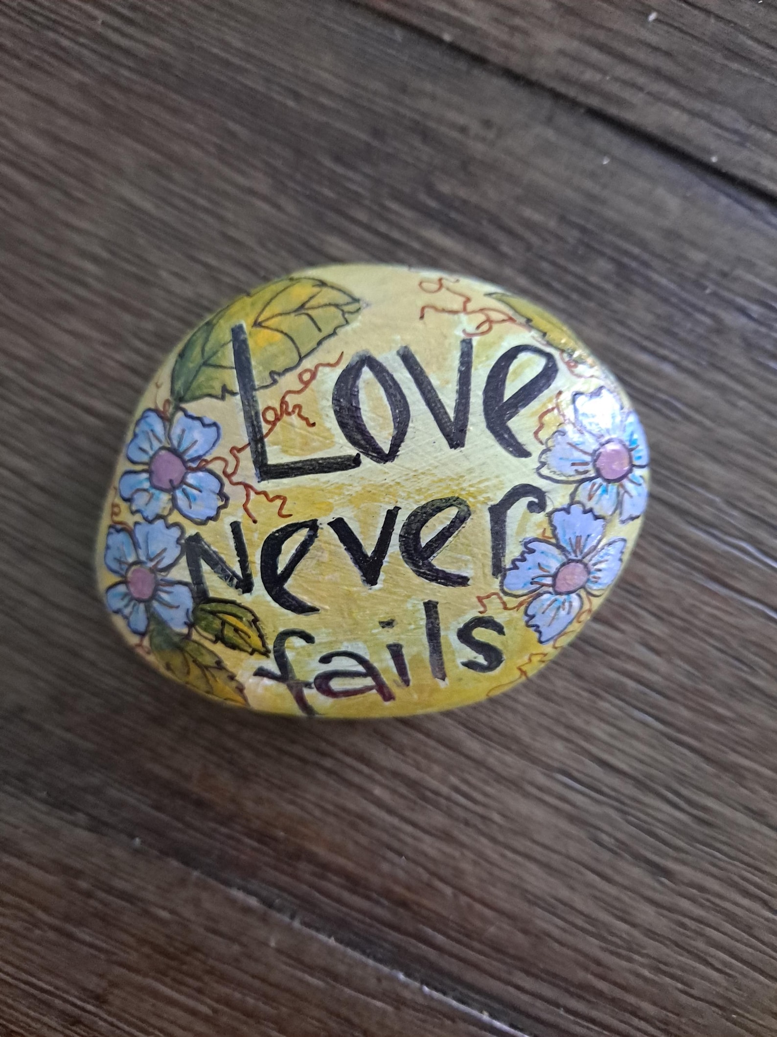 Valentine's Day Gift as a Rock, Small Painted Rock, LOVE Never Fails ...
