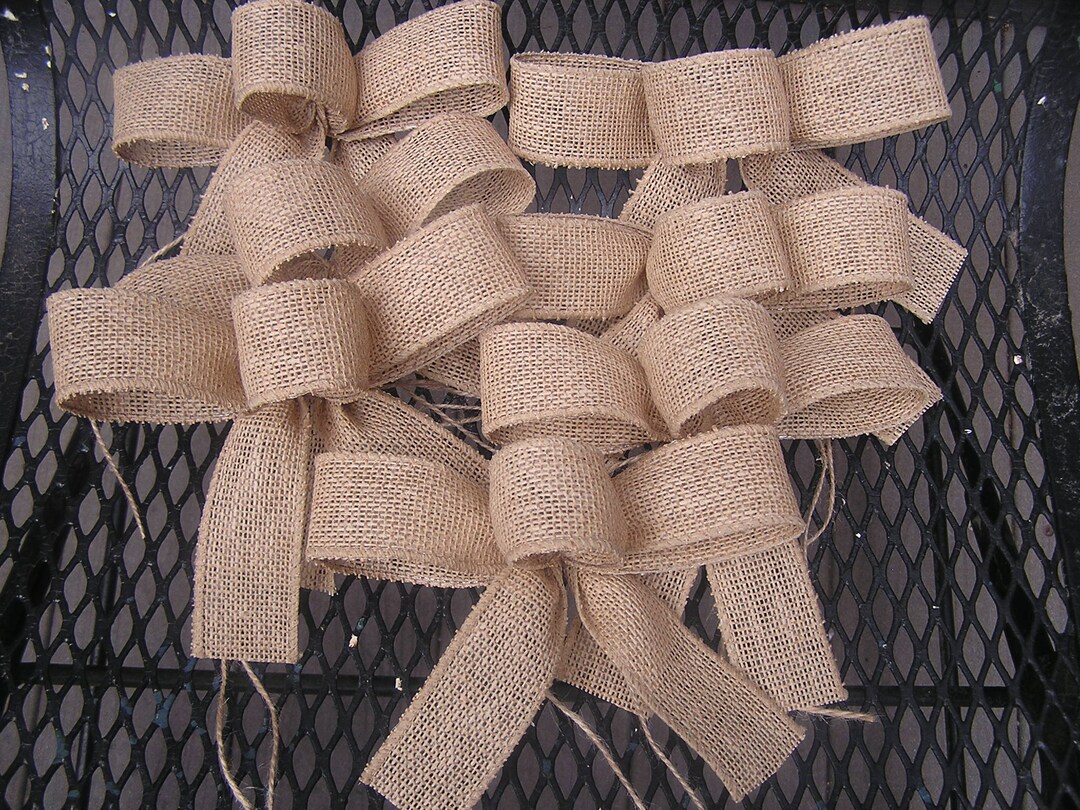 Small Burlap Bows for Christmas Tree, Mason Jars Burlap Bows, Rustic ...