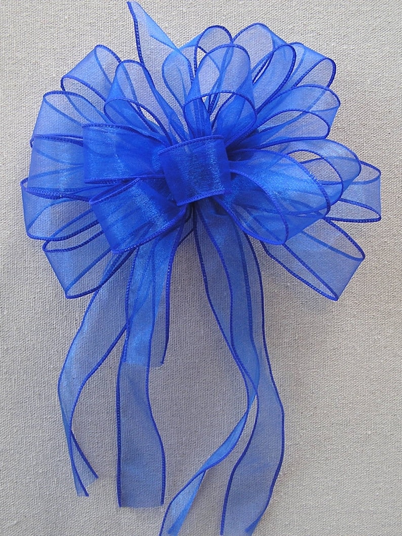 Royal Blue Chiffon Bow Bow for Home Decor Wedding Blue Bows - Etsy