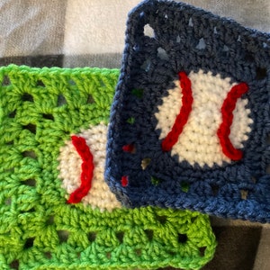 CROCHET PATTERN - 6" Baseball Granny Square - Crochet Pattern - Etsy