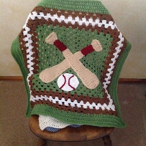 CROCHET PATTERN - Baseball Granny Square Blanket - PATTERN - Etsy