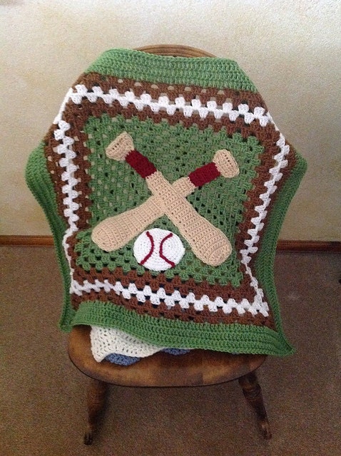 CROCHET PATTERN - Baseball Granny Square Blanket - PATTERN - Etsy