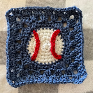 CROCHET PATTERN - 6" Baseball Granny Square - Crochet Pattern - Etsy