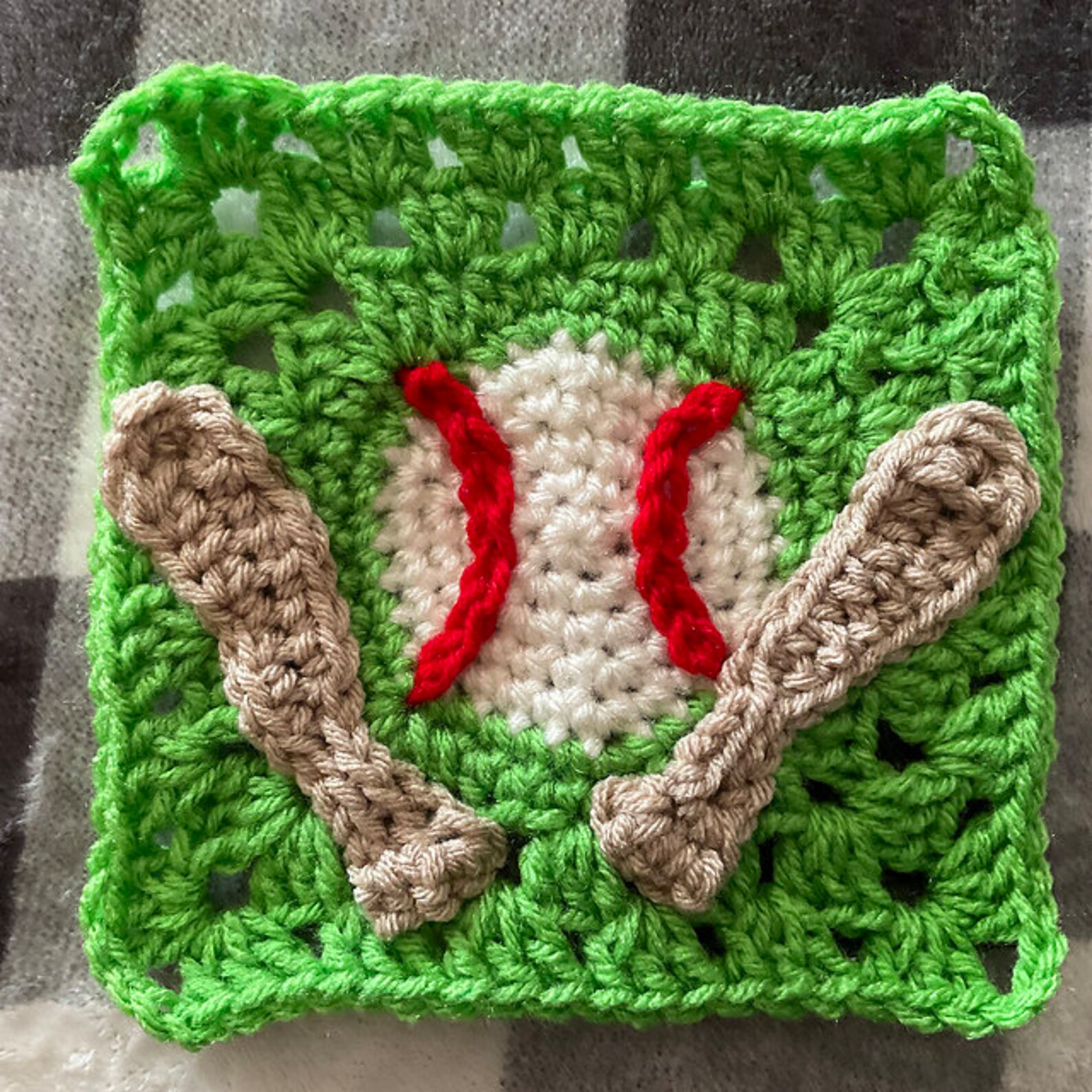 CROCHET PATTERN - 6" Baseball Granny Square - Crochet Pattern - Etsy