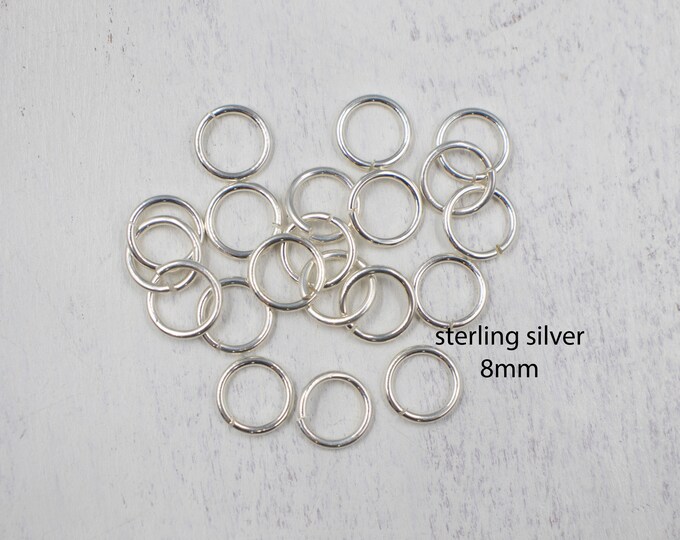 8mm Sterling Silver Jump Ring | Set of 20 | 18 Gauge Jumprings ...