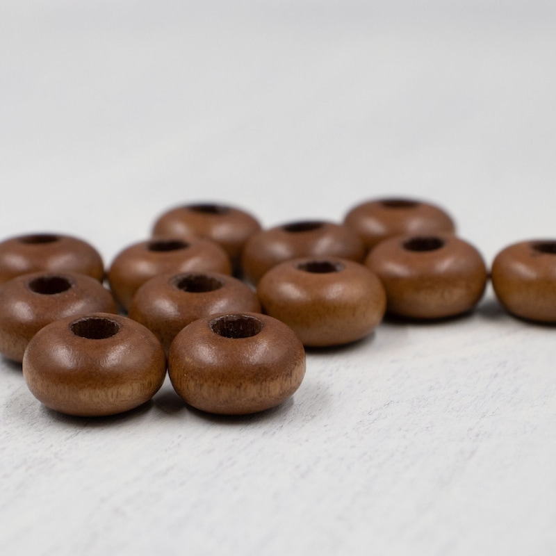 Wood Rondelle Beads - Etsy