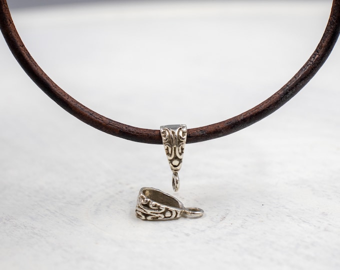 Antiqued Sterling Silver Closed Loop Bail | 10mm Bail | Pendant Bail ...