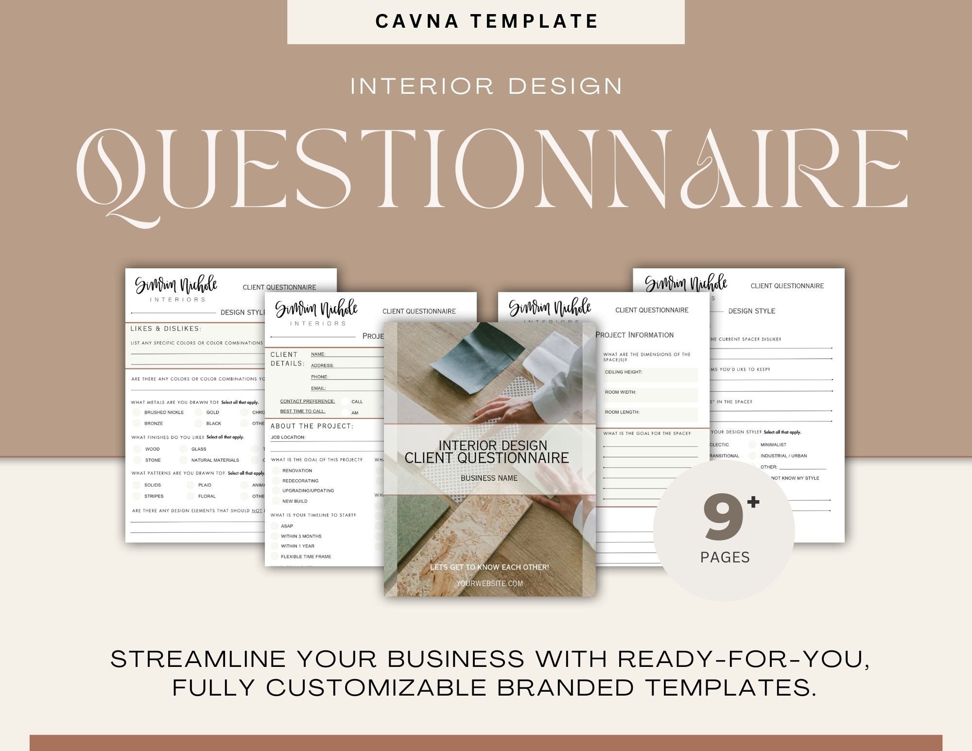 Interior Design Client Questionnaire Template | Canva Template ...