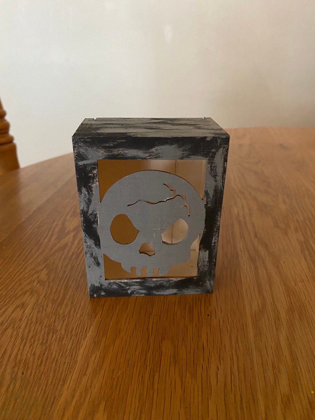 Hand-painted Skull Shadow Box - Etsy