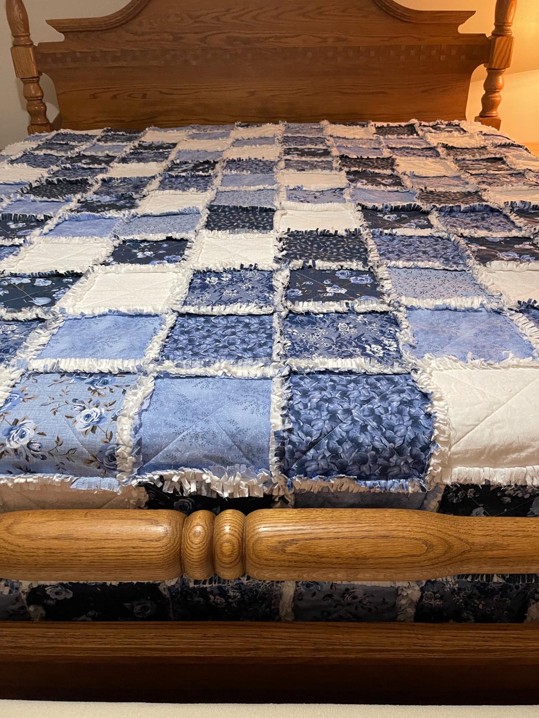 Handmade King Size Rag Quilt. 98”x105”. - Etsy