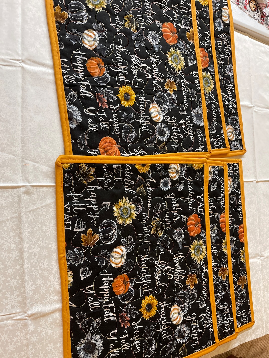 Handmade Quilted Fall Placemats. Set of 6 - Etsy