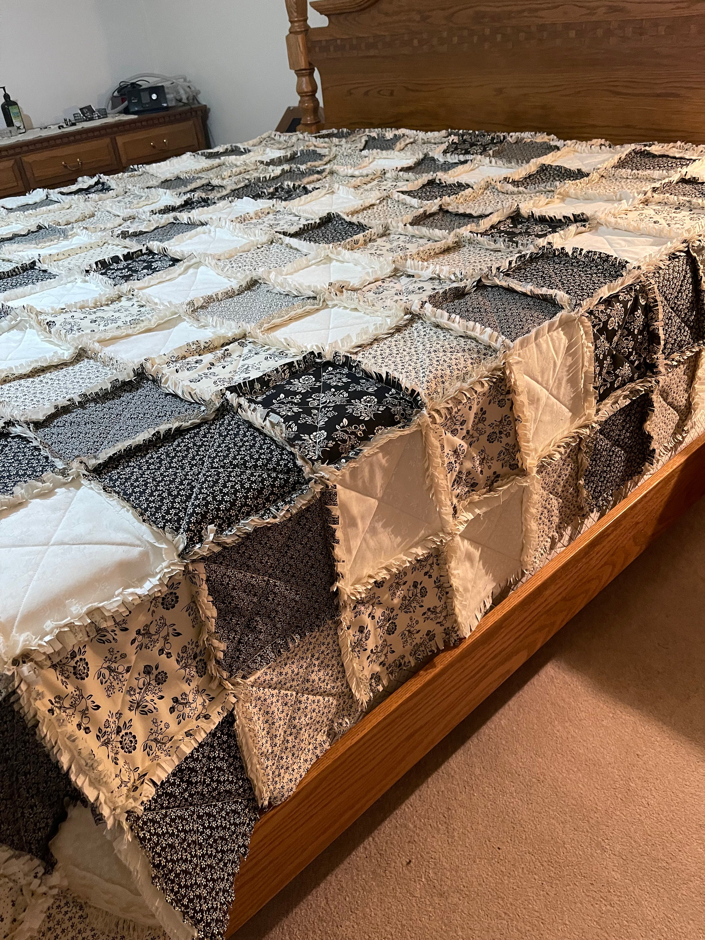 Handsome King Size Rag Quilt. 103x103 - Etsy